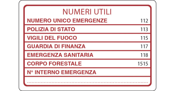 NUMERI UTILI