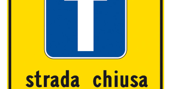 Segnale da cantiere: Strada chiusa per lavori