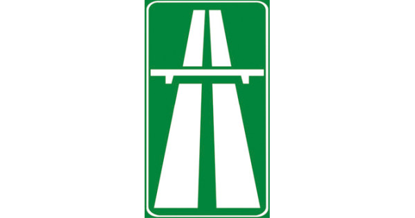 Inizio autostrada (colore di fondo verde), inizio strada extraurbana ...